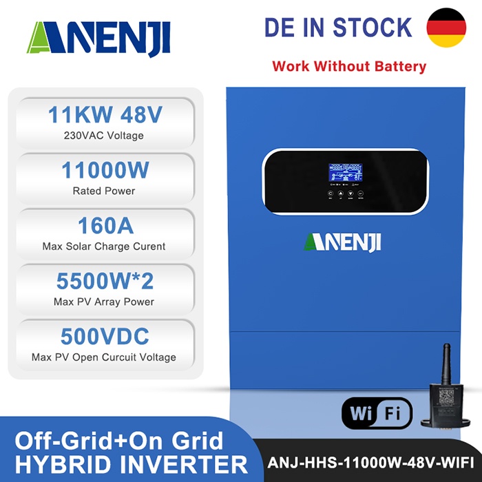ANENJI 11W 48V MPPT Hybrid Solar Inverter 230VAC Hybrid Grid Off-grid+ ...