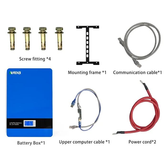 ANENJI 512V 100Ah Powerwall LiFePO4 Wall-Mounted Battery Pack 48V 5Kwh ...