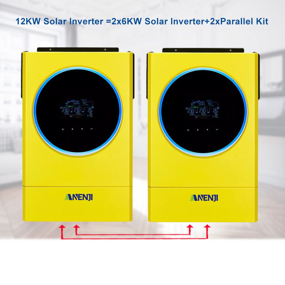ANENJI 12KW Hybrid Solar Inverter 230Vac MPPT 120A Solar Charger 500Vdc ...